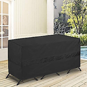 SunPatio Bistro Set Cover Waterproof, Outdoor Patio 3 Pieces Furniture Set Table and Chairs Cover with Air Vent, UV & Rip & Fade Resistant, All Weather Protection, 65" W x 28" D x 30" H, Black