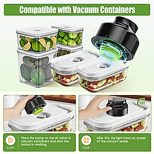 Electric Mason Jar Vacuum Sealer Kit, Jar Vacuum Sealer for Canning Jars - 3 in 1 Vacuum Sealer Compatible with Wide & Regular Mason Jars/Vacuum Bags/Seal Containers for Food Storage (Black)