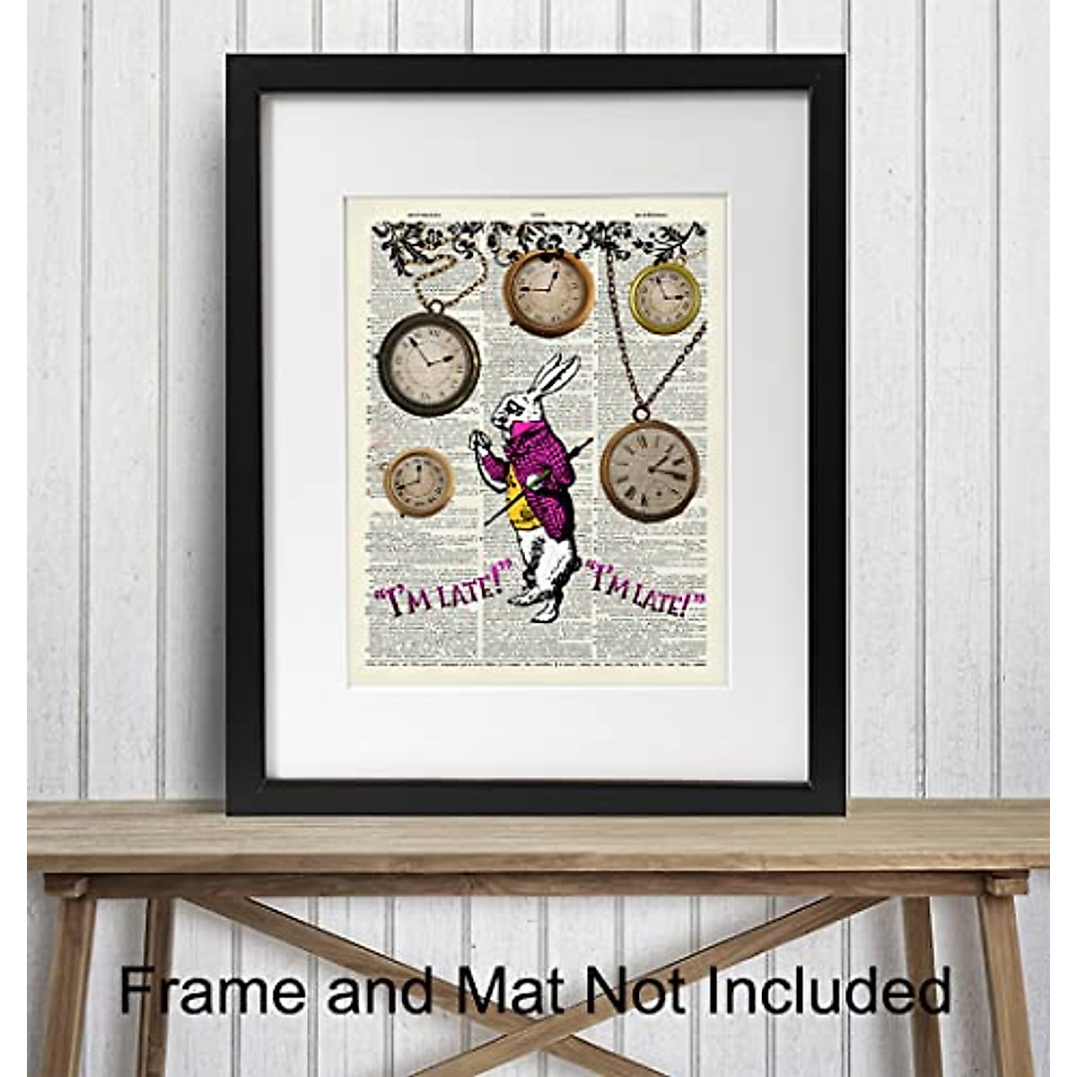 Alice Wonderland Decor - Alice Wonderland Gift - Room, Home or Party Decorations - Art Poster for Boy, Girl Kids Bedroom - Gift for Walt Fans - 8x10 Photo print Wall Art Picture