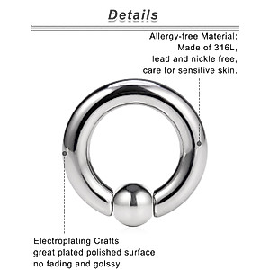 Ocptiy 0G 4G 2G 6G 8G 12G 14G 16G 18G 20G Ear Earring Gauge Septum Ring Piercing Jewelry Stretching Kit Stainless Surgical Steel septum nose Lip Pa Cartilage Helix Daith Ring Earring Hoop Women Men