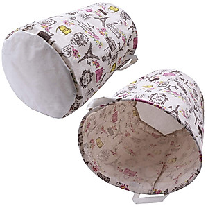 Large Laundry Basket, 63L Foldable Storage Bin, ZUEXT Freestanding Laundry Hamper with Handles for Girls Nursery Bedroom, Dirty Clothes Laundry Basket, Baby Shower Gifts(Floral Paris Towel)