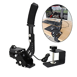 Dcutn 16Bit PC USB Handbrake for SIM Racing Games G920/27/29 T500 T300 LFS/DiRTRally / DiRT4/Project CARS/DRIVECLUB/Asset to Corsa/ WRC8(Black With Clamp)