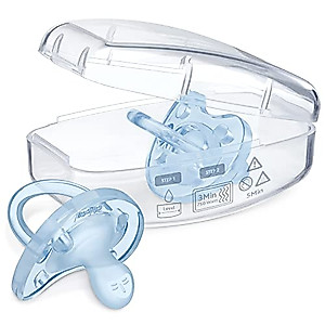 Chicco PhysioForma® 100% Soft Silicone One Piece Pacifier for Babies 0-6m, Orthodontic Nipple, BPA-Free, 4-Count with Sterilizing Case,4 Count (Pack of 1)