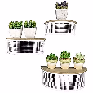 Admired By Nature Floating Wall Mounted, 3-Tier Wood Storage Shelves for Bedoom, Living Room, Kitchen, B. White (ABN5E112-WHT)
