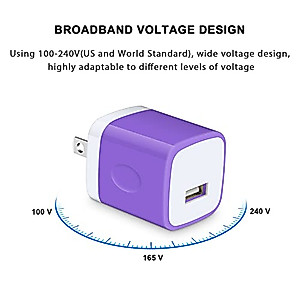 Charger Block, FiveBox 4Pack 1Port 5W 1Amp USB Wall Charger Box USB Plug Power Adapter Cube Charging Brick Base Compatible iPhone 14 13 12 11 Mini Pro Max SE X XR XS 6 7 8 Plus, Samsung, Android, LG