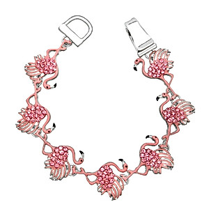 Lola Bella Gifts Pink Flamingo Crystal Bracelet with Gift Box