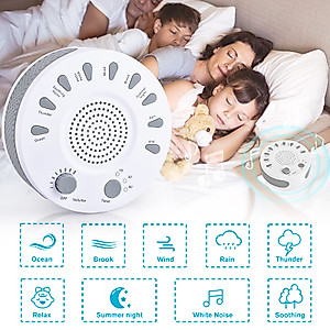 White Noise Machine, Portable Sleep Sound Therapy Machine with 3 Timers & 9 Natural Sound Options for Baby Kids Home Office Bedroom Travel Sleep Timer