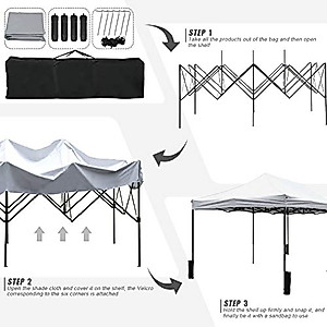 Pop Up Canopy 10x20 pop up Canopy Tent Folding Protable Ez up Canopy Party Tent Sun Shade Wedding Instant Better Air Circulation Outdoor Gazebo with Backpack Bag