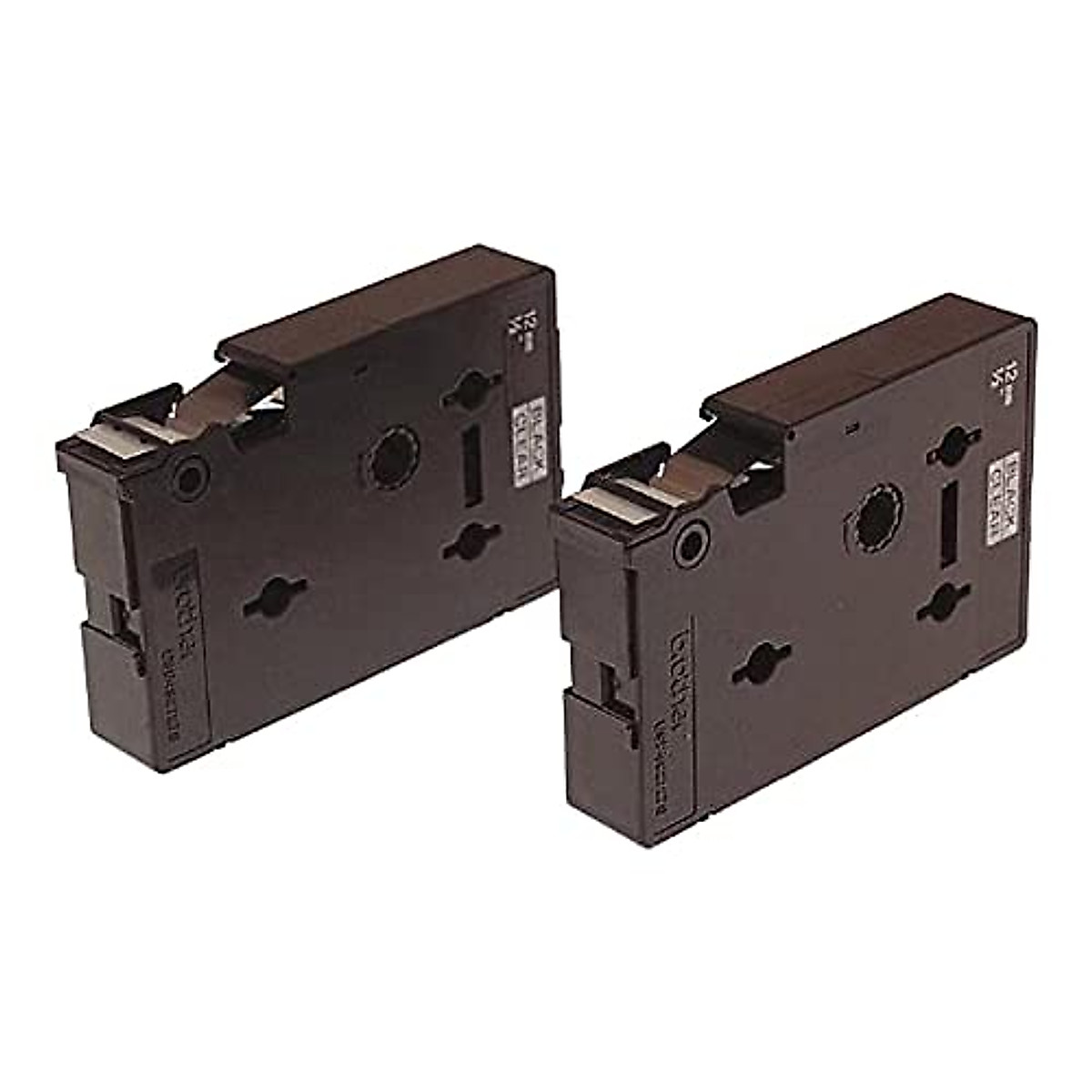 Brother BRT-TC20 TC Style Replacement Tape Cartridge for P-Touch Labeler, 1 mm Height, 12 mm Wide, 1 mm Length, Borosilicate Glass, Black/White (Pack of 2)