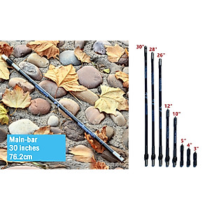 ZSHJGJR Archery Bow Stabilizer Balance Bar Rod System 3-30 Inch Carbon Fiber Stabilizer Damping Shock Absorber for Recurve Compound Bow (26inch, Grey)