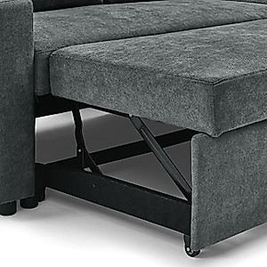 Kingway Upholstered Sleeper Sofa with USB Ports Sofabed, Full XL, Gray