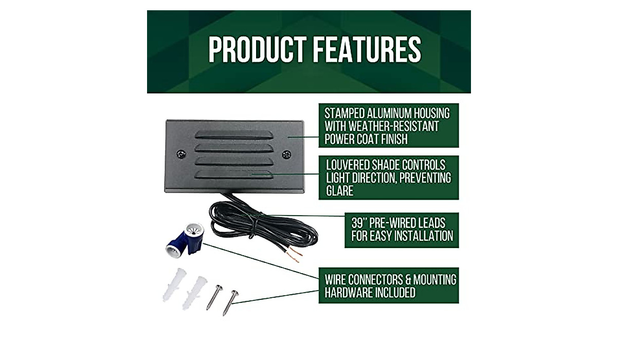 GKOLED 12V LED Step Light Fixture - Durable Waterproof Outdoor Lighting