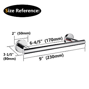 Nolimas Polished Chrome Bath Towel Bar Single Bars Towel Rack Rod Classic Wall Mounted Stainless Steel Bathroom Towel Bar Toilet Kitchen Towel Shelf Single Layer,9inch