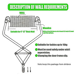 Baby Door Jumpers and Bouncers Exerciser Set with Door Clamp Adjustable Strap for Toddler Infant 6-24 Months…