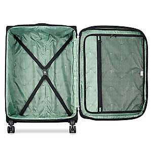 DELSEY PARIS Sky Max 2.0 Softside Expandable Luggage with Spinner Wheels, Black, Checked-Large, 28 Inch