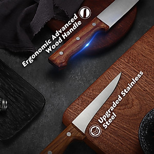 TAN REN 5" Boning Knife for Meat Cutting, Flexible Brisket Knife, Small Boning Carving Knife, Fillet Knives for Meat, Stainless Steel Skinning Knife