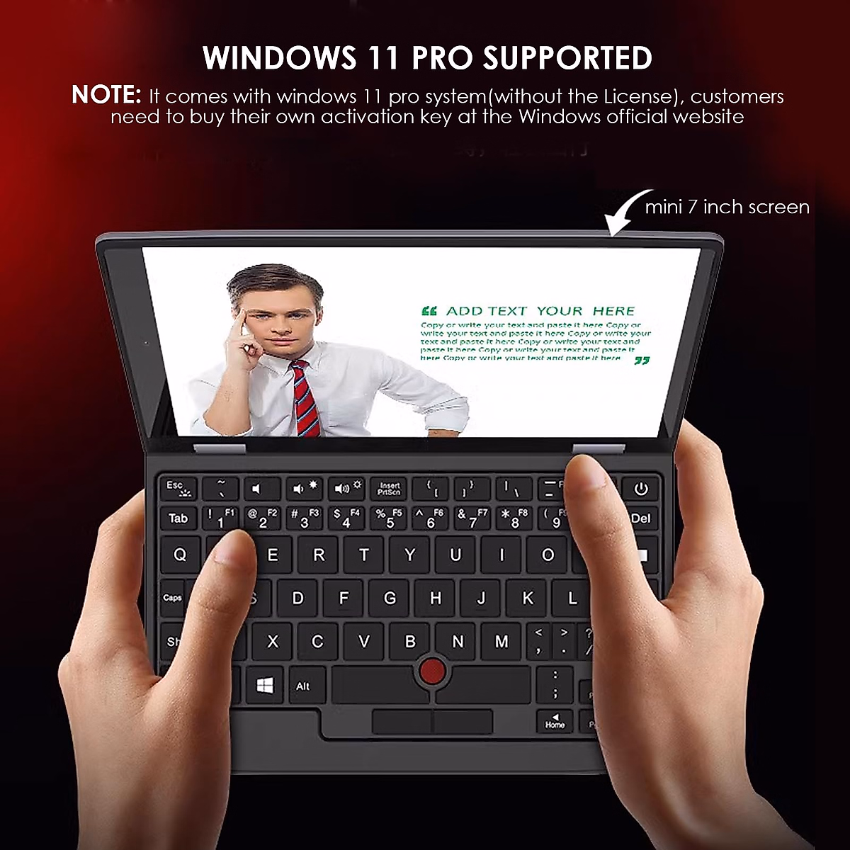 Acogedor Mini Laptop, 7.0 inch Touch Screen Mini Laptop Computer, High Speed CPU J4105 12GB RAM, for Windows 11Pro Pocket PC Computer (12G+512G), ACOGEDORTH1EUKQZP2-17