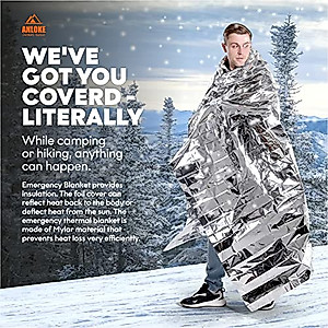 Emergency Blankets Mylar Thermal Blanket,(10 Pack) of Gigantic Space Blanket 82 * 64 in. Survival Blankets Heavy Duty Camping Gear,First Aid