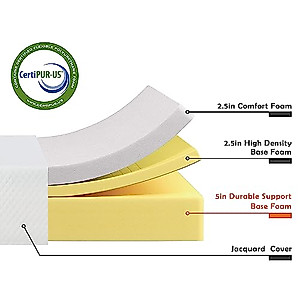 Haiput Wam 10 Inch Queen Matress in a Box, Bamboo Charcoal Gel Memory Foam Mattress Certipur US Certified, Firm Mattress for Sleep and Pressure Relief, Fiberglass Free