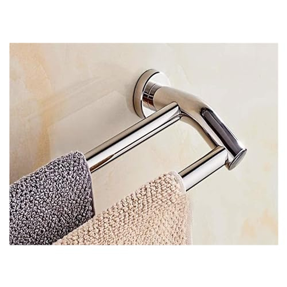 Towel Racks Simple Shelf, Double Rail Wall Mounted Towel Shelf Stainless Steel Bath Towel Holder Hand Towel Hanging Rail for Kitchen Or Bathroom-50Cm/70cm (Color : 40cm)