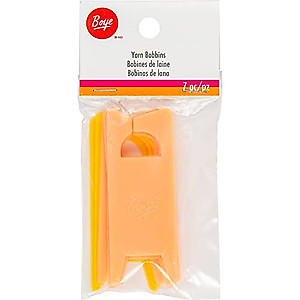 Boye Light and Medium Weight Yarn Bobbins for Knitting and Crochet, 2.625" Long, Warm Orange and Yellow 7 Piece