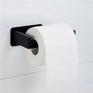 Bath Hardware Sets Toilet Paper Holder Towel Rack Bar Rail Robe Hook for Bathroom Products Accessories,Black Paper Holder A
