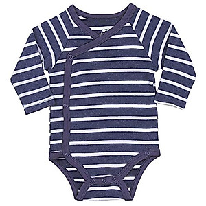 Baby Boy 3-Pack Long-Sleeve Kimono Bodysuit Set, Infant Boy Bundle Includes Blue Fox, Arrow Bodysuit and Navy-Striped Outfit