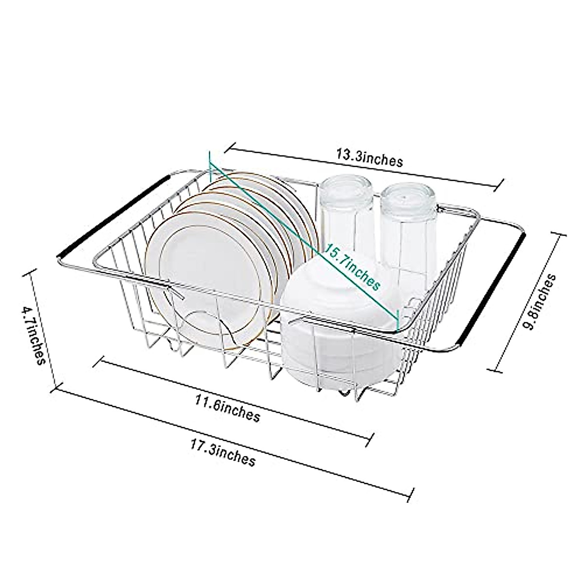 NDYKWL 3-in-1 Dish Drying Rack, Dish Drainer in Sink, Dish Rack Over The Sink or On Counter , Rustproof, Easy to Clean, Save Counter Space for Kitchen