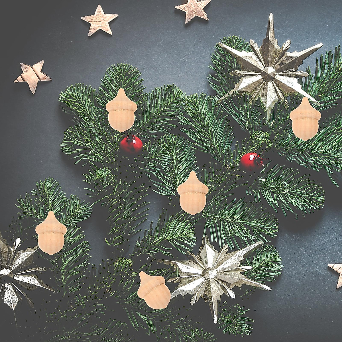 Healifty Unfinished Wood Acorn DIY Natural Wooden Acorn for Arts and Crafts for Children Kid Graffiti Rustic Wedding Party Decorations 30pcs