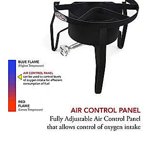 GasOne B-5300 One High-Pressure Outdoor Propane Burner Gas Cooker Weld, Black