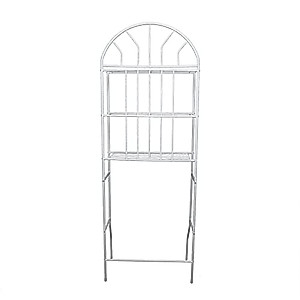 QUEMARQUE 3-Tier Over The Toilet Storage Rack Shelves Bathroom Frame Shelf Organizer Stand for Home Bathroom, White