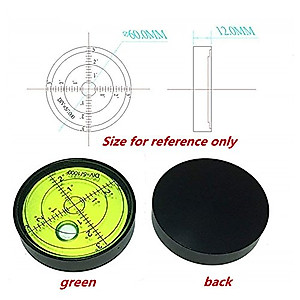 umei High precision horizontal bubble Aluminium Case Bullseye Spirit Bubble Surface Level Round Inclinometers for Surveying Instruments and Tribrachs, 60mm,Accuracy 15'/2（60x12mm）
