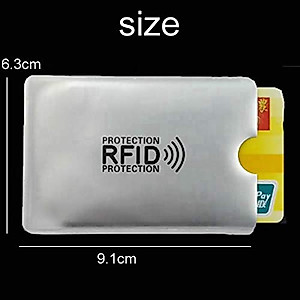 Angelastore Bag Anti Rfid Wallet Blocking Reader Lock Bank Card Holder Id Bank Card Case Protection Metal Credit NFC Holder Aluminium (Green)