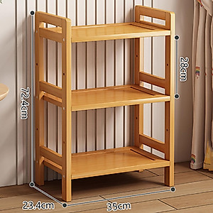 EHCBFCVN Wooden Desktop Shelf, Outdoor Desktop Planter Shelf Rack, Display Storage Unit, Country Style Shelf, Made of Solid Wood, Safe, Thick and Stable, 72.4 * 23.4 * 35cm (Three Layers)