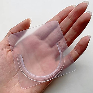 Venupple Spring Tension Rod Holder, 4 Packs Transparent Shower Rod Bracket No Drilling for Spring Rod Head Less Than 1.7in, Adhesive Tension Curtain Rod Retainer Shower Curtain Rod Holder