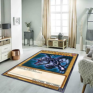 SHOUSE Anime Black Dragon Red Eyes Area Rectangle Rugs Living Room Carpet Floor Decor (96 * 60 inches)