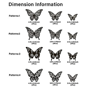 48Pcs Butterfly Wall Stickers, 3D Butterfly Wall Decor Black Butterfly Party Decorations Birthday Cake Decorations Removable Wall Stickers Room Decor for Baby Shower Party Girls Kids(Black)