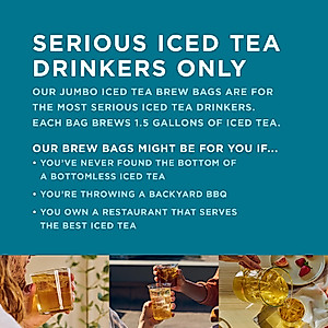 Teatulia Organic Signature Black Iced Tea Pitcher Bags (24 Jumbo Tea Bags - Brews 1.5 Gallons) | 100% Compostable | Unsweetened Iced Tea