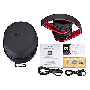 PowerLocus Rose Gold Bluetooth Headphones with Black/Red Bluetooth Headphones