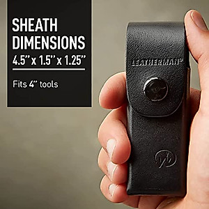 LEATHERMAN, Premium Leather Sheath for Multitools, Fits Skeletool, Crunch & Charge - Black