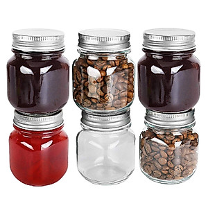 KAMOTA Glass Jars, 4 oz Mini Jars with Lids Perfect for Mason Canning Favor DIY Spice Jam Jars,24 PACK,30 Whiteboard Labels Included