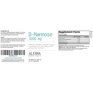 D-Mannose 1000 mg - Urinary Tract Health - with Cranberry Concentrate, Organic Rose HIPS, Acerola Extract - 60 Vegetarian Capsules (Pack of 3)