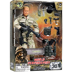 Click N' Play 12-Inch Action Figures Military Ranger Swat | Army Action Figures, Toy Weapons, Soldiers, World Peacekeepers, Army Guys, Elite Force | Soldier Toys for Boys