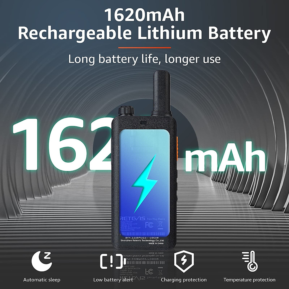 Retevis RT22P Walkie Talkie,New Version of RT22(2.0),Compact Ultra-Thin FRS Two-Way Radios, USB-C Charger,1620mAh Battery Life,Walkie Talkies Rechargeable for School Hotel Restaurant(20 Pack)