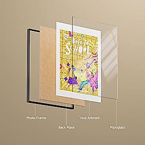 16x20 Aluminum Picture Frame - Plexiglass - Thin Edge - Black - 2 Packs - Wall Mounted - Hang Vertically & Horizontally