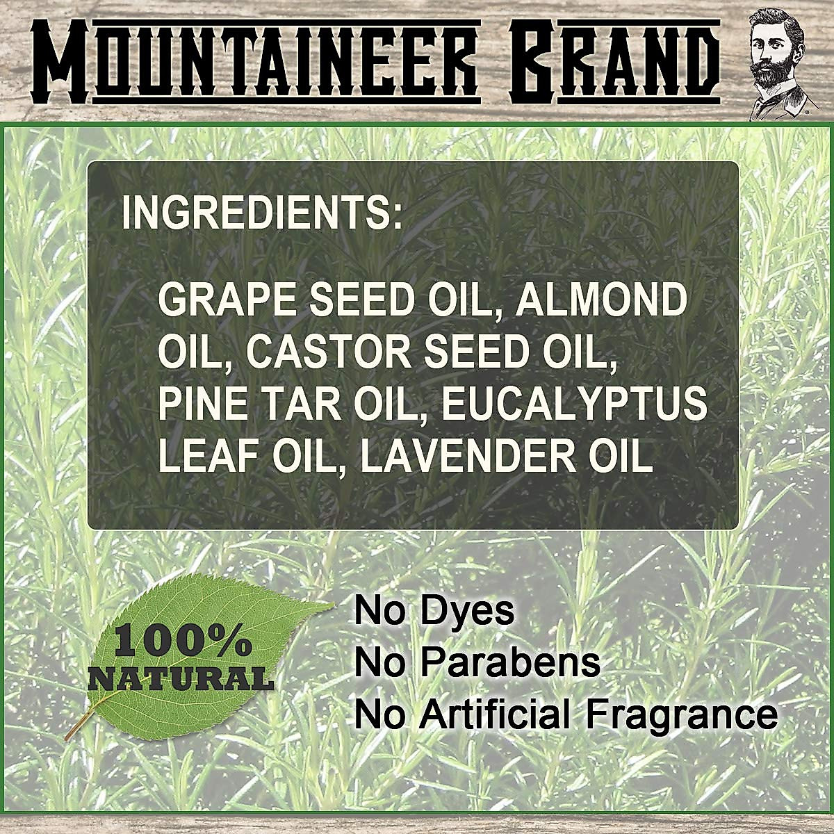 Mountaineer Brand Beard Oil - WV Pine Tar Scent - 100% Natural Conditioner and Softener For Men - Hydrates and Moisturizes for Beard Growth - Treats Dry Itchy Beards - 2oz