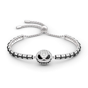 Jeulia The Nightmare Before Christmas Jack Skellington Sterling Silver Bracelet Jewelry Gift for Bride Women