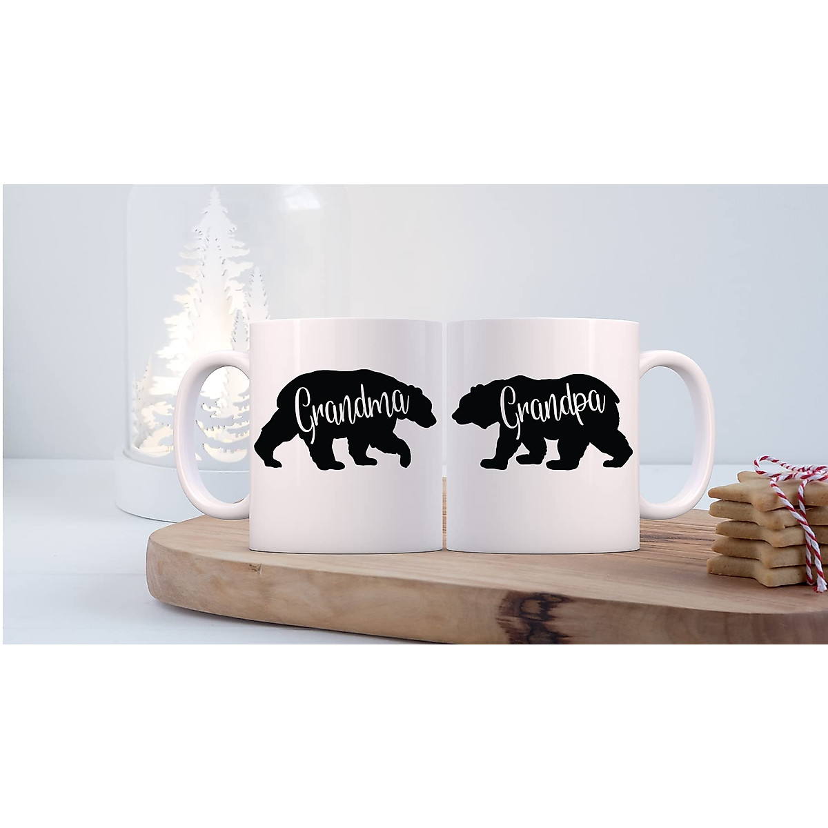 Grandma Bear, Grandpa Bear Mugs - Grandparents Set - 11oz Ceramic Coffee Mug Couples Set - Funny His and Her Gifts - Husband and Wife Or Nana and Papa Christmas Birthday from Grandkids