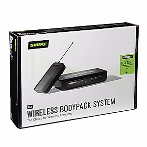 Shure BLX14/B98 Wireless Microphone System for Brass, Woodwinds, Percussion - 14-Hour Battery Life, 300 ft Range | Includes Clip-on Instrument Mic, Single Channel Receiver | H9 Band (BLX14/B98-H9)
