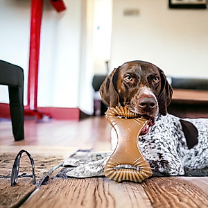 moofin Dental Dog Chew Toys, Bacon-Flavored, Dog toys for Aggressive Chewers SS Pet Training Whistle - Promotes Dental Health, Durable Dog Toy, Easy-Grip, Made in USA, [Pack of 3], Small, Brown